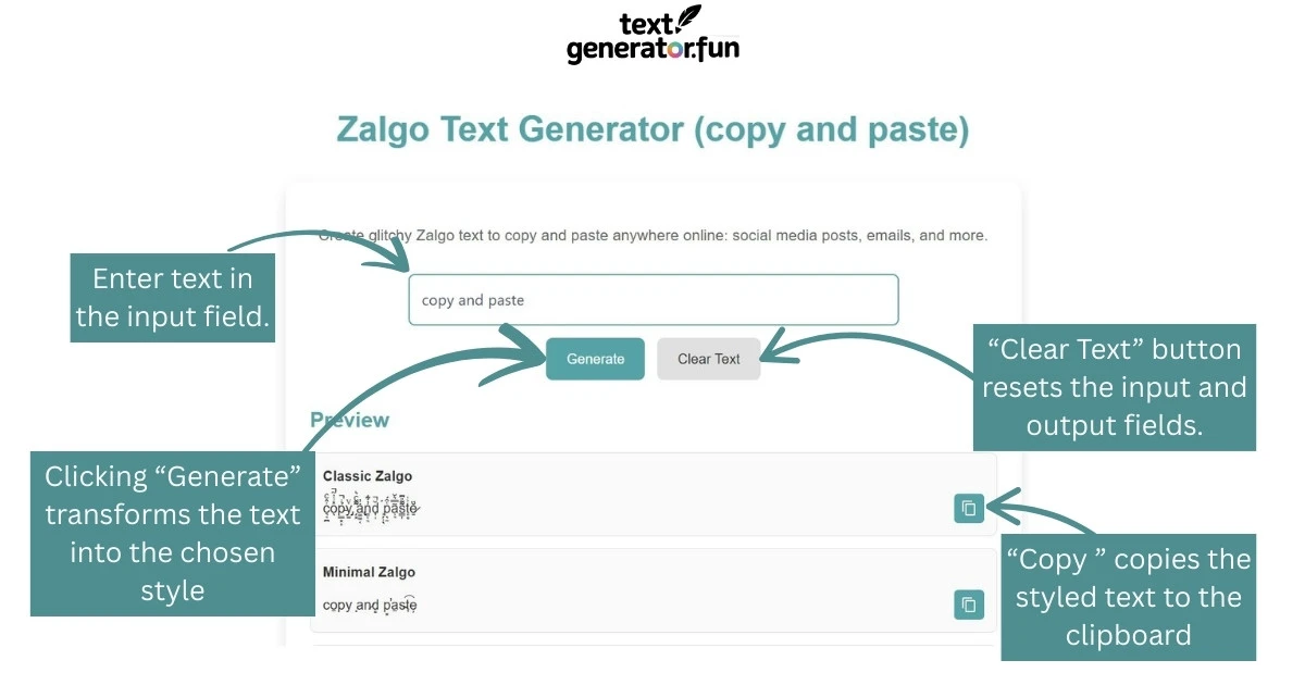 Zalgo Text Generator (c̪̹̼̼͋̓o͙͉͖̔ͣ̑p͉̩̝̑̉y̴̤̗̎̈͑ ̙͚͓͂ͯ̊ȃ̲͌̇ͅn̓̚̕d̨̥̻ ...
